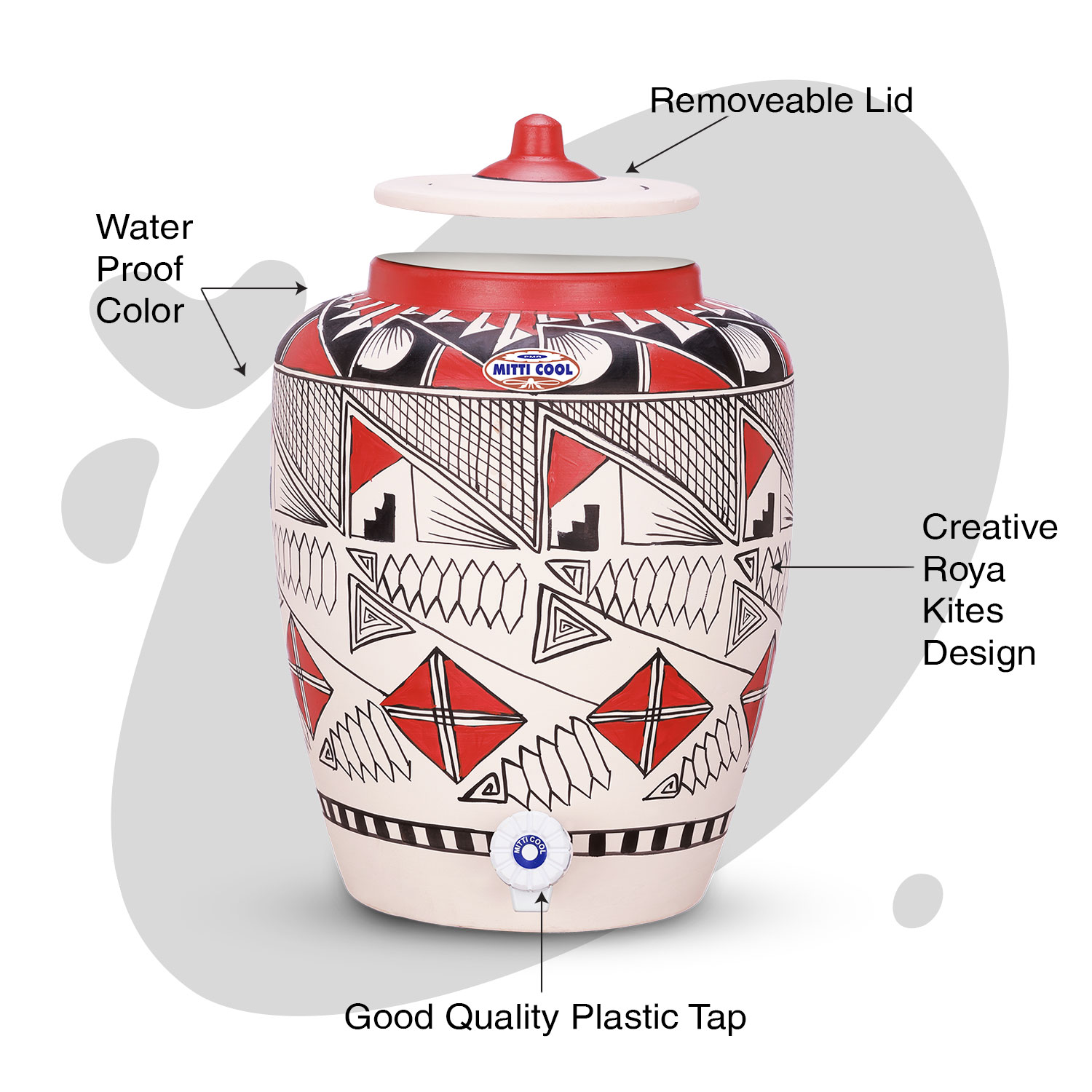 Clay Water Pot 11 Litre Drum Design Manufacturer