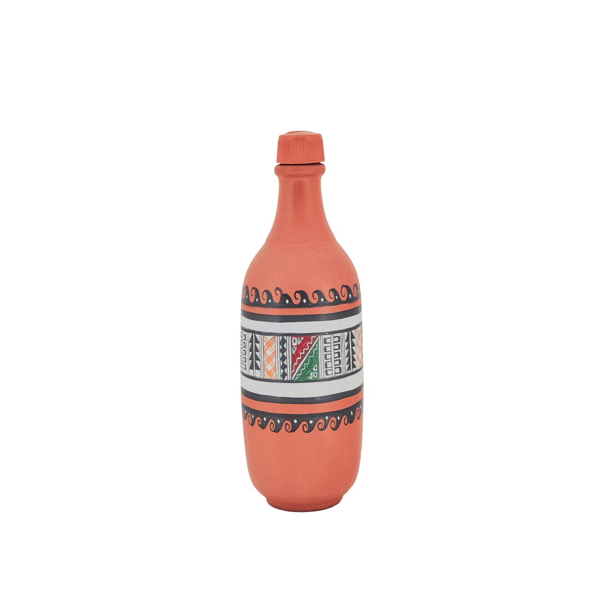 Earthen Clay Royal White Water Bottle (1.2 LTR) - Mitticool
